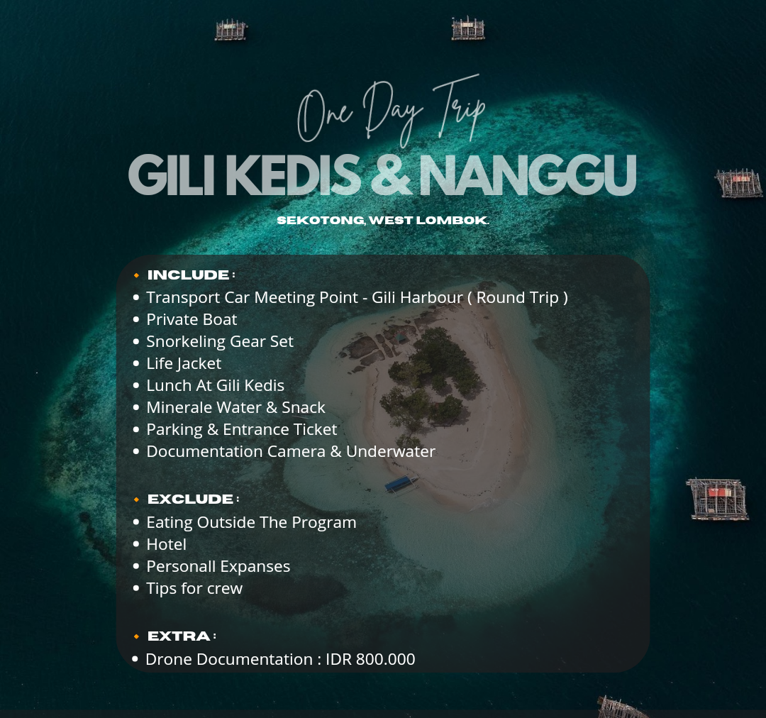 One Day Trip Explore Gili Kedis & Gili Nanggu | Destinesia